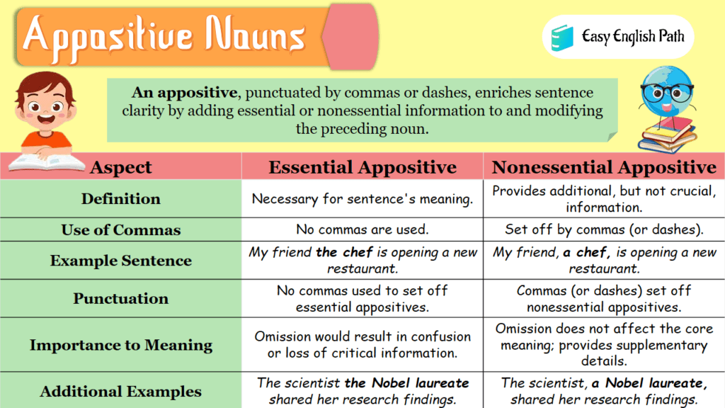 Appositive Nouns Definition Usage And Examples In English
